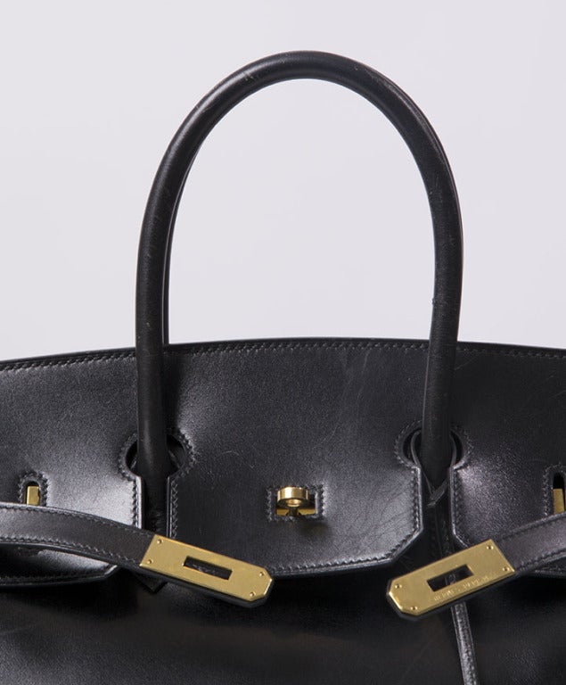 HERMES BIRKIN 35CM Black box calf leather at 1stDibs | hermes birkin ...