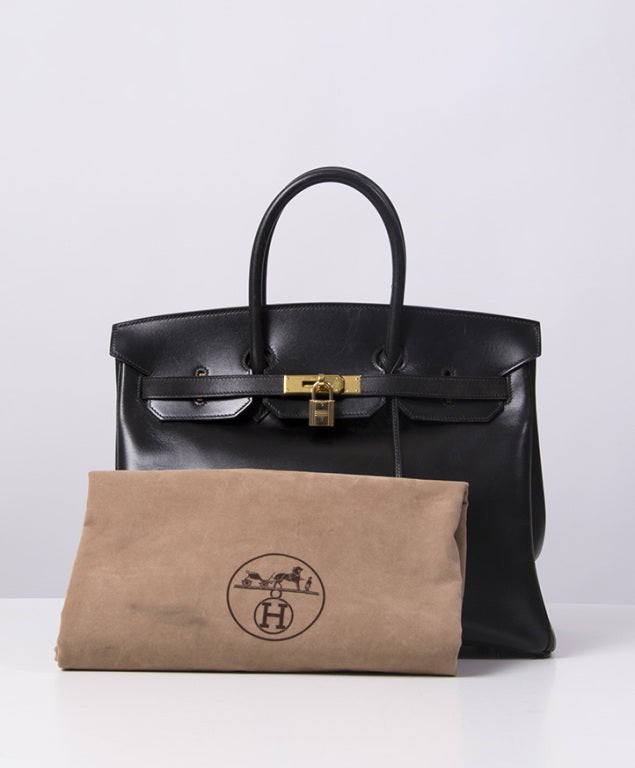HERMES BIRKIN 35CM Black box calf leather at 1stDibs | hermes birkin ...