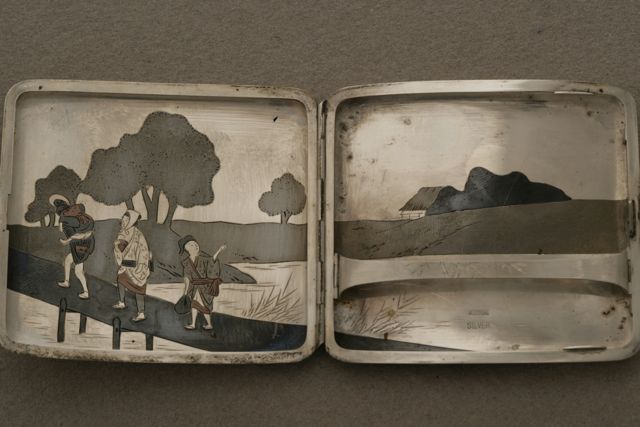 Japanese Mixed Metal Cigarette Case at 1stDibs