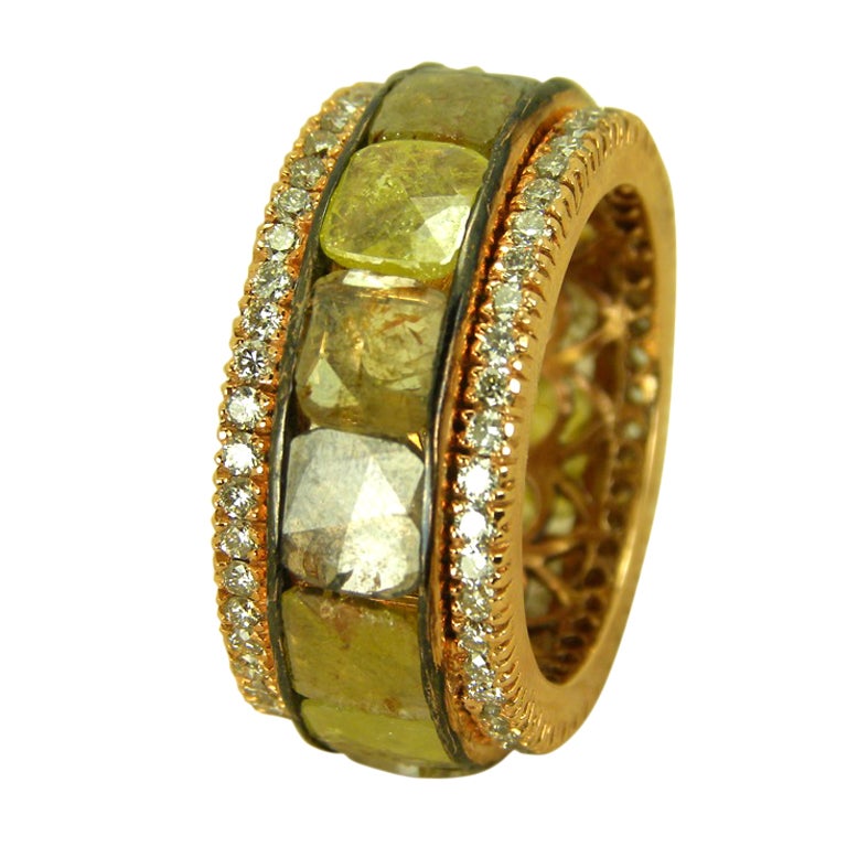 Multi-colored Diamond Ring at 1stDibs
