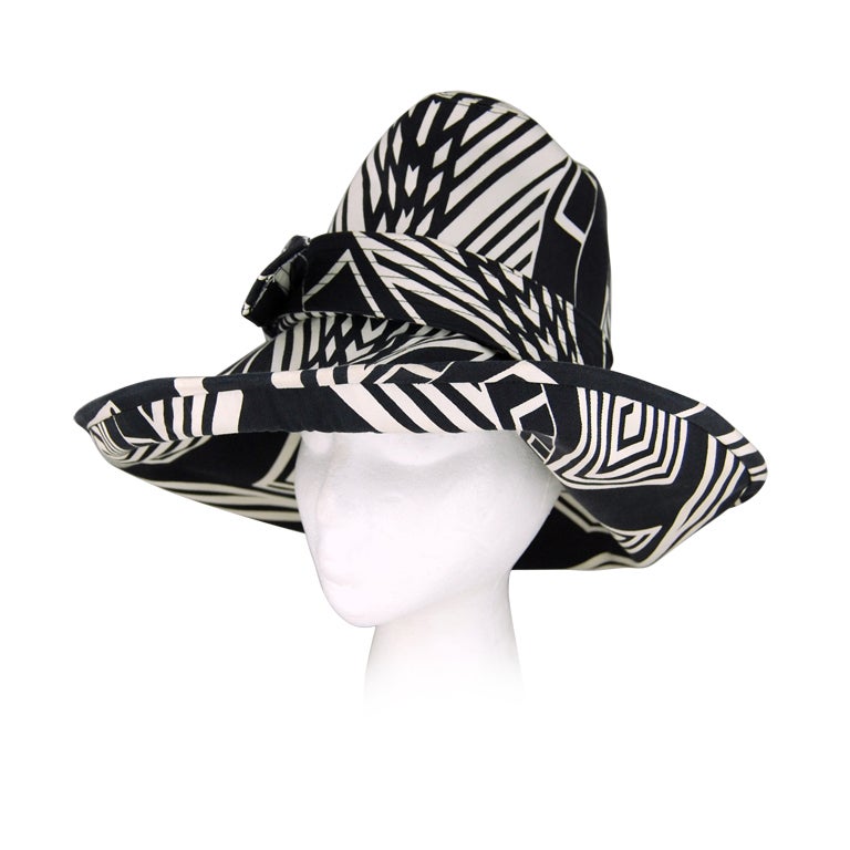 Stephen Jones Geometric Printed Cotton Hat at 1stDibs