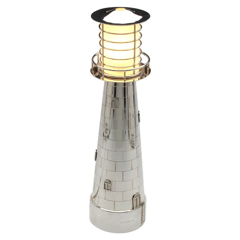 Silver Lighthouse Table Lamp For Sale at 1stDibs