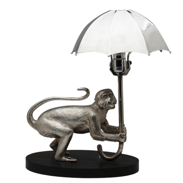 The Silver Monkey Table Lamp For Sale at 1stDibs