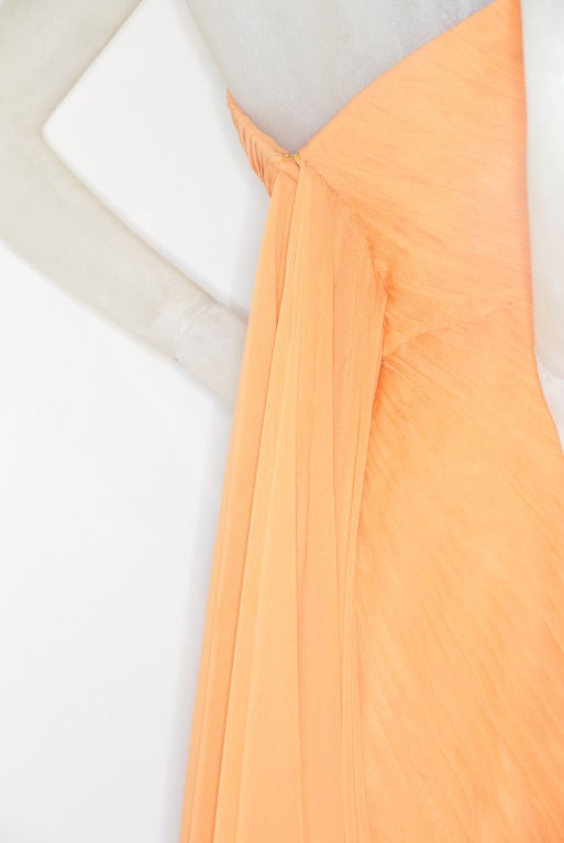1950s Italian Haute Couture Tangerine Colored Gown at 1stDibs