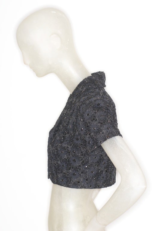 1980s Todd Oldham Bead Embroidered Cropped Top For Sale at 1stDibs