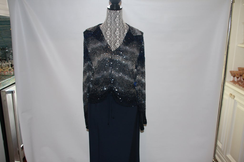 Randolph Duke Sequinned Blouse and Long Skirt at 1stDibs