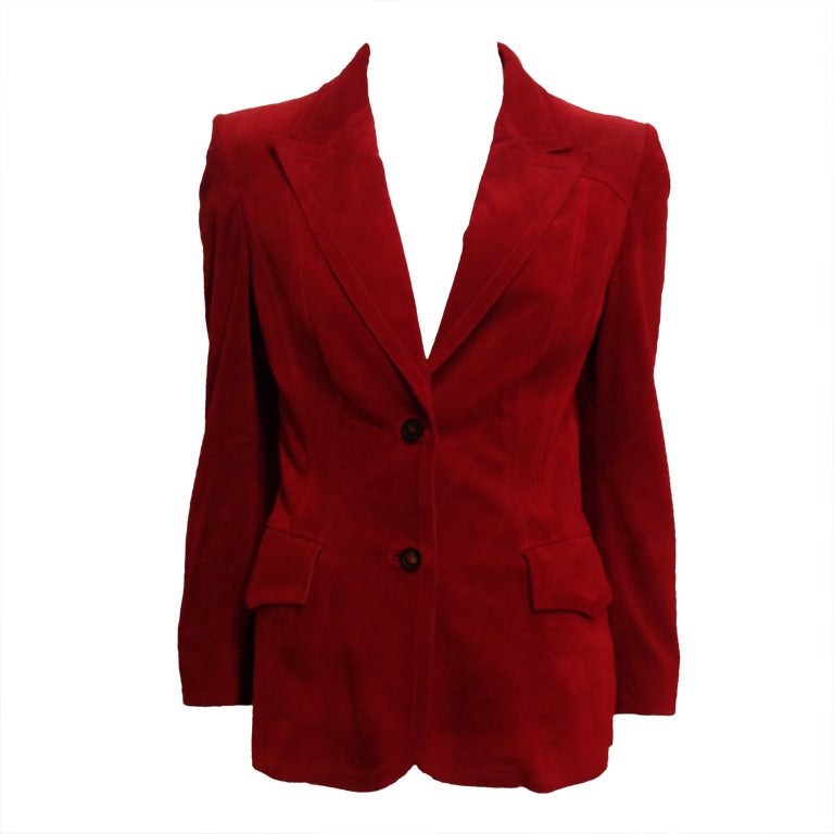 Gucci Red Suede Jacket at 1stDibs
