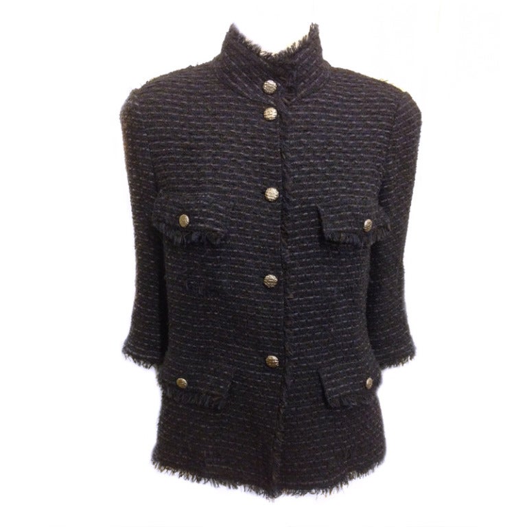 Chanel Navy Blue Jacket at 1stDibs