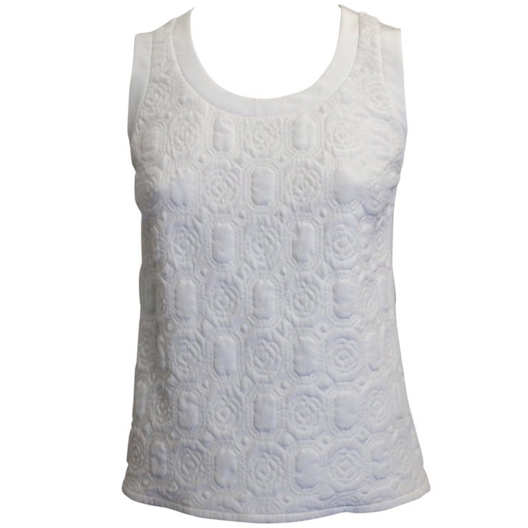 Chanel White Embroidered Top at 1stDibs