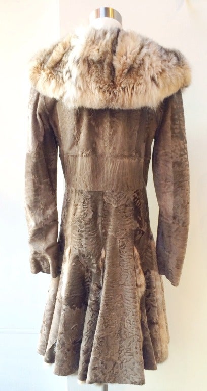 Dennis Basso Limited Edition Persian Lamb and Linx Swing Coat For Sale ...
