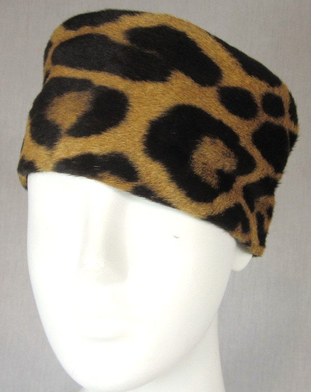 1960s Leopard print Pillbox Hat at 1stDibs