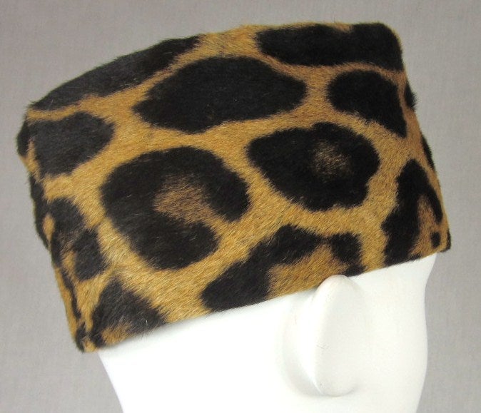 1960s Leopard print Pillbox Hat at 1stDibs