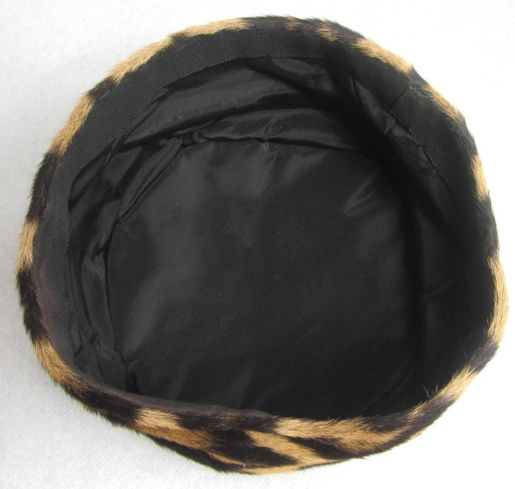 1960s Leopard print Pillbox Hat at 1stDibs