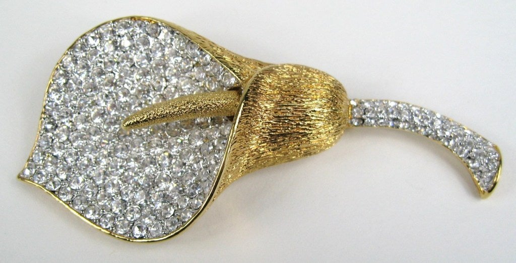 Nolan Miller Pave Crystal Calla Lily Brooch at 1stDibs | nolan miller ...