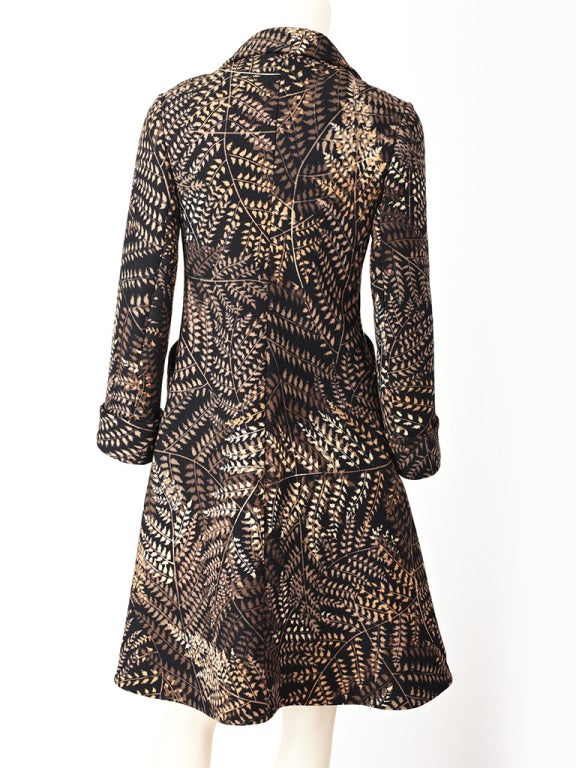 Contessa Fern Print Coat at 1stdibs