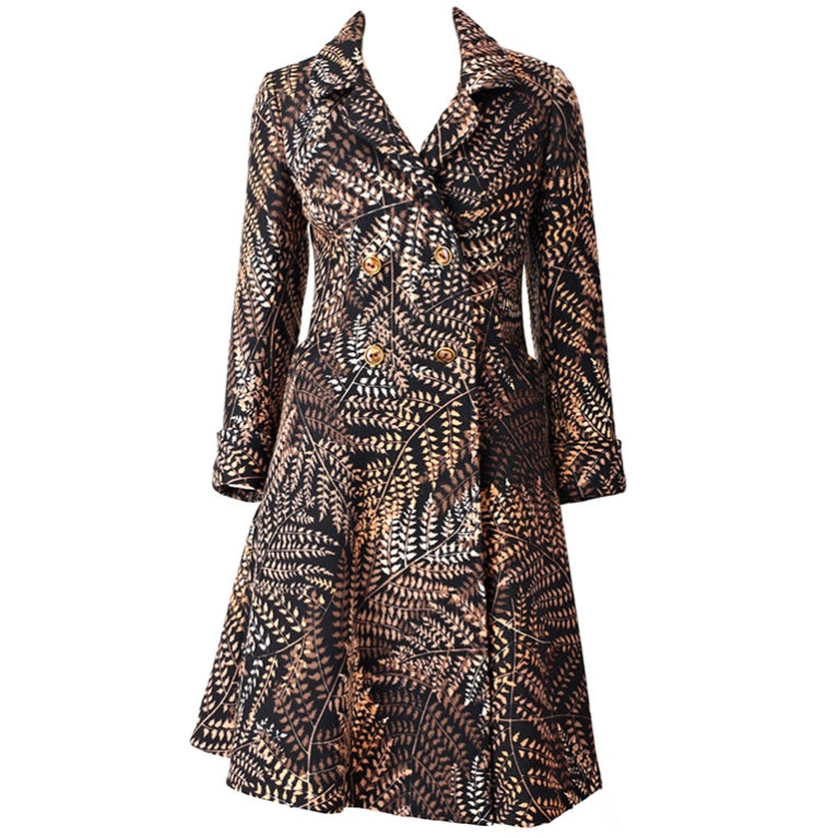 Contessa Fern Print Coat at 1stdibs