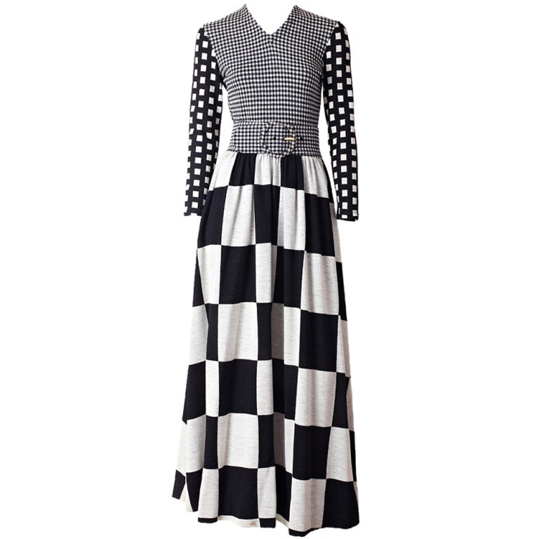 Rudi Gernreich Graphic Pattern Maxi Dress at 1stDibs