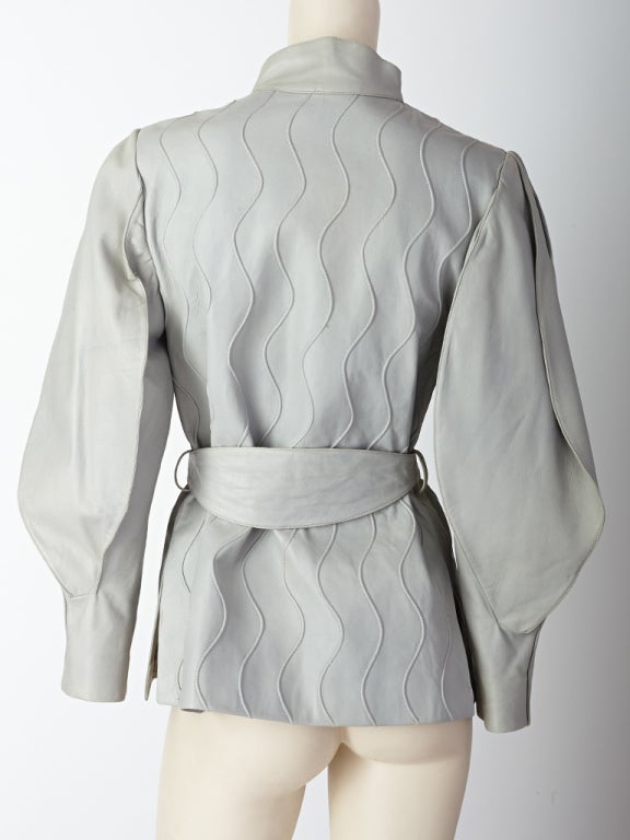 Ronaldus Shamask Leather Belted Jacket For Sale at 1stDibs