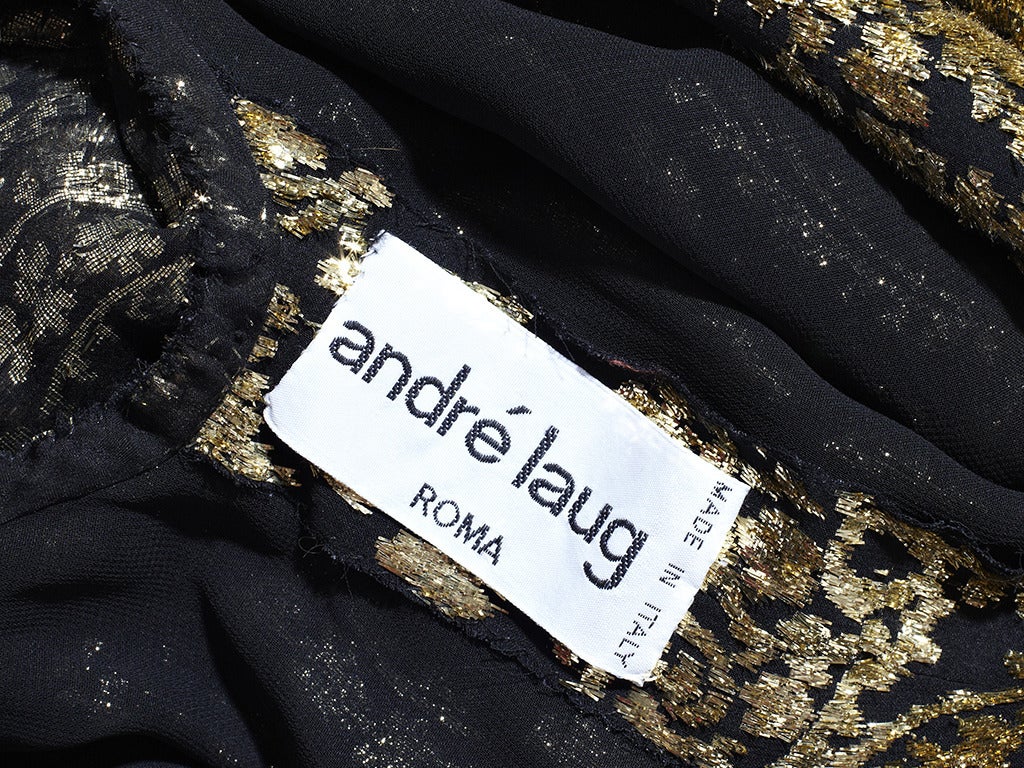 Andre Laug Cut Velvet Evening Gown at 1stDibs