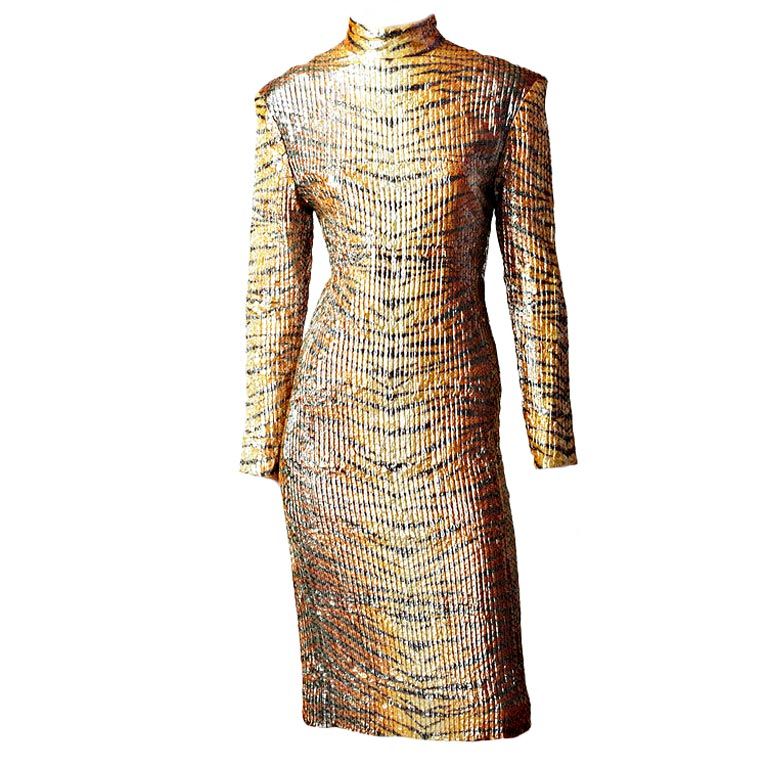 Tiger Print Cocktail Dress at 1stDibs