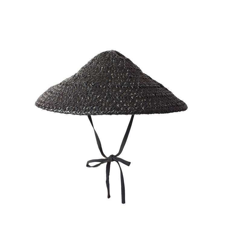 Valentina Raffia "Coolie" Hat at 1stDibs | valentina riding hat, cooley ...