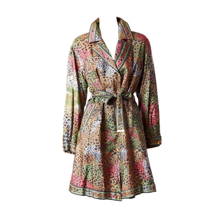 Leonard Animal Print Trench at 1stDibs