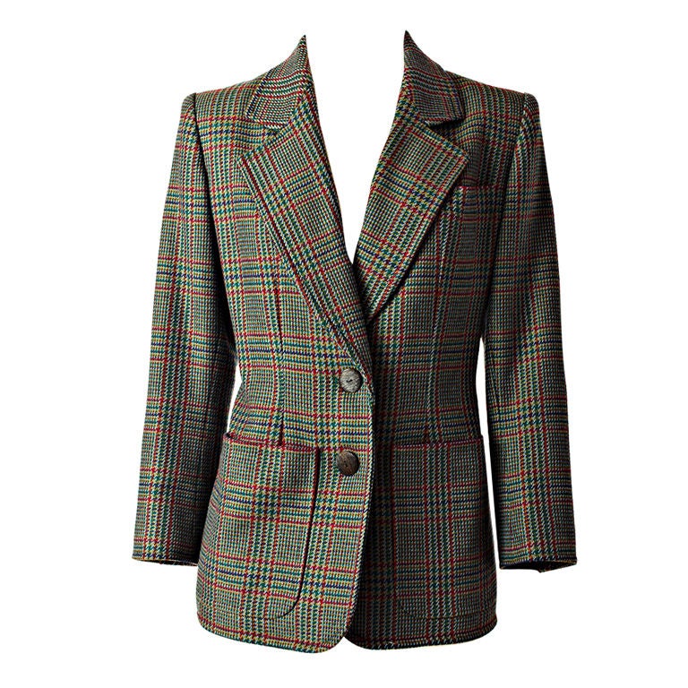 YSL Plaid Blazer at 1stDibs