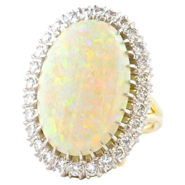 Colorful Opal Diamond Gold Ring at 1stDibs
