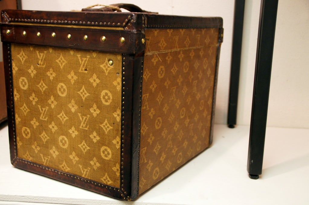 Incredibly rare Antique Louis Vuitton Top Hat Box Mini Cube Trunk Circa ...