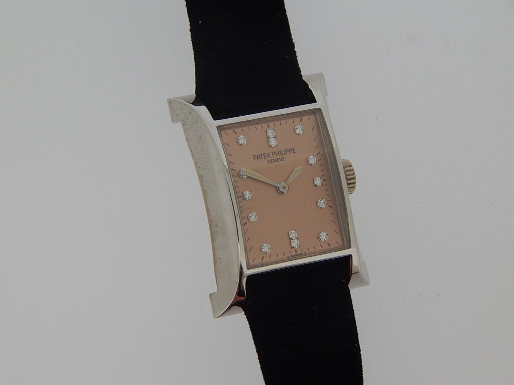 Patek Philippe Lady's White Gold Pagoda Wristwatch at 1stDibs