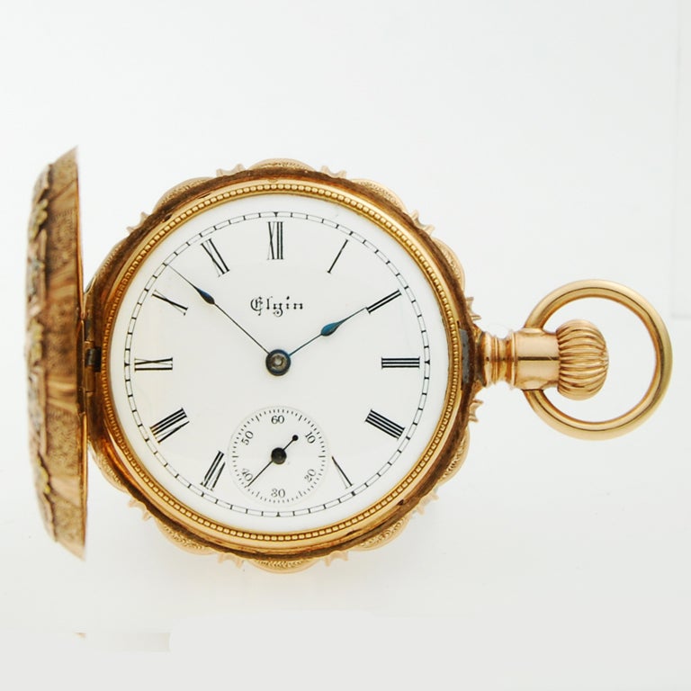 Elgin Gold Pendant Watch For Sale at 1stDibs