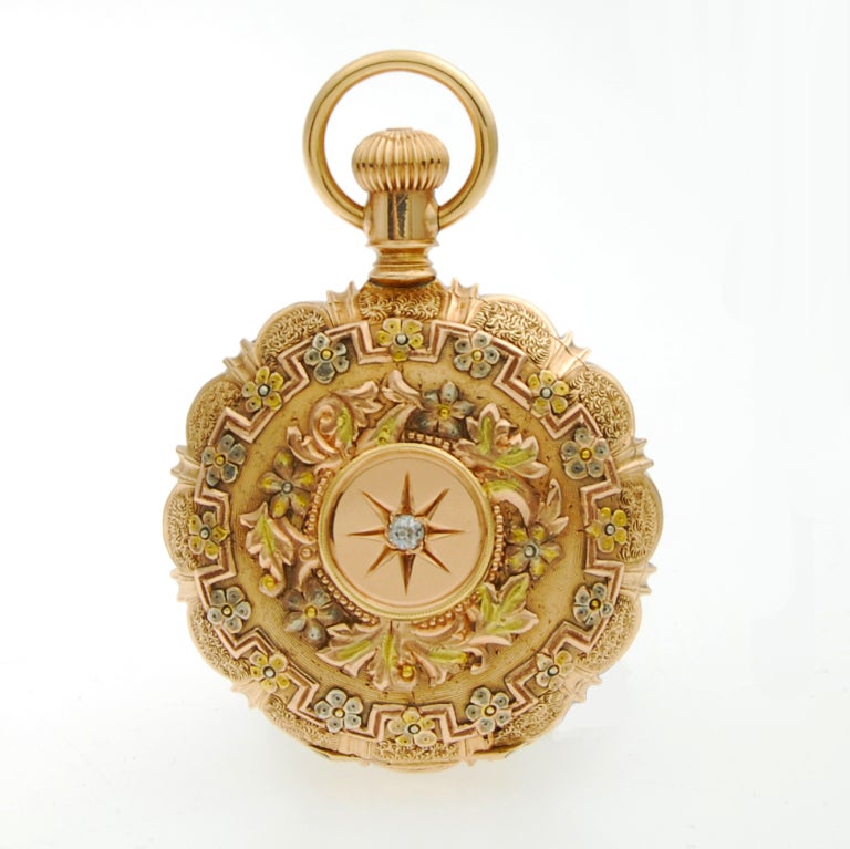 Elgin Gold Pendant Watch For Sale at 1stDibs