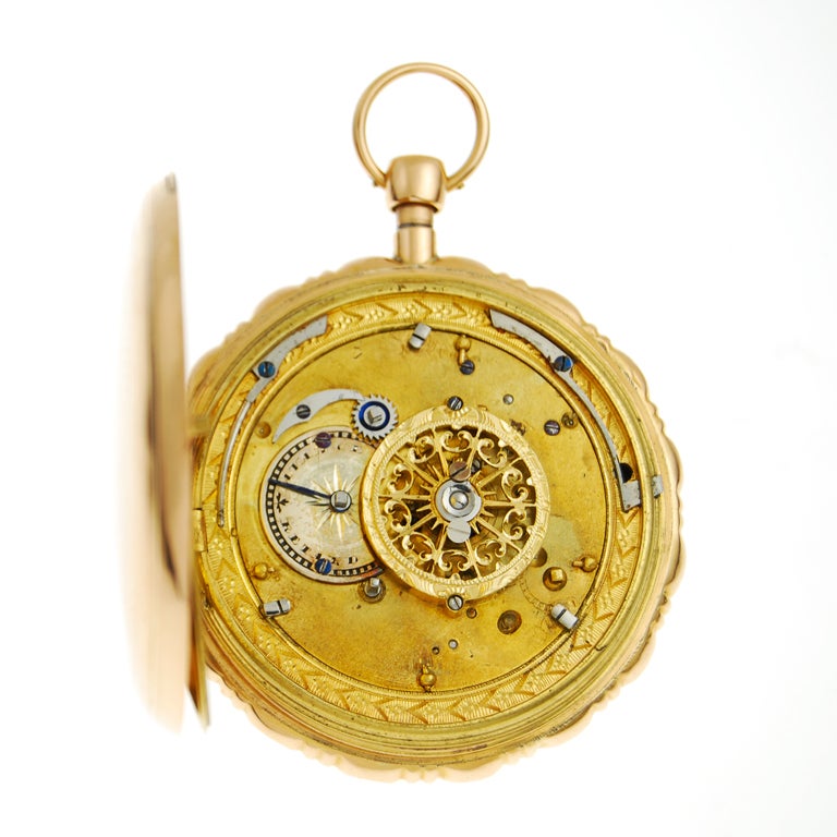 Gold Quarter Repeating Jacquemart Automaton Pocket Watch For Sale at ...