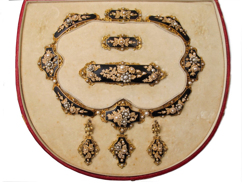 Georgian gold and pearl parure at 1stDibs