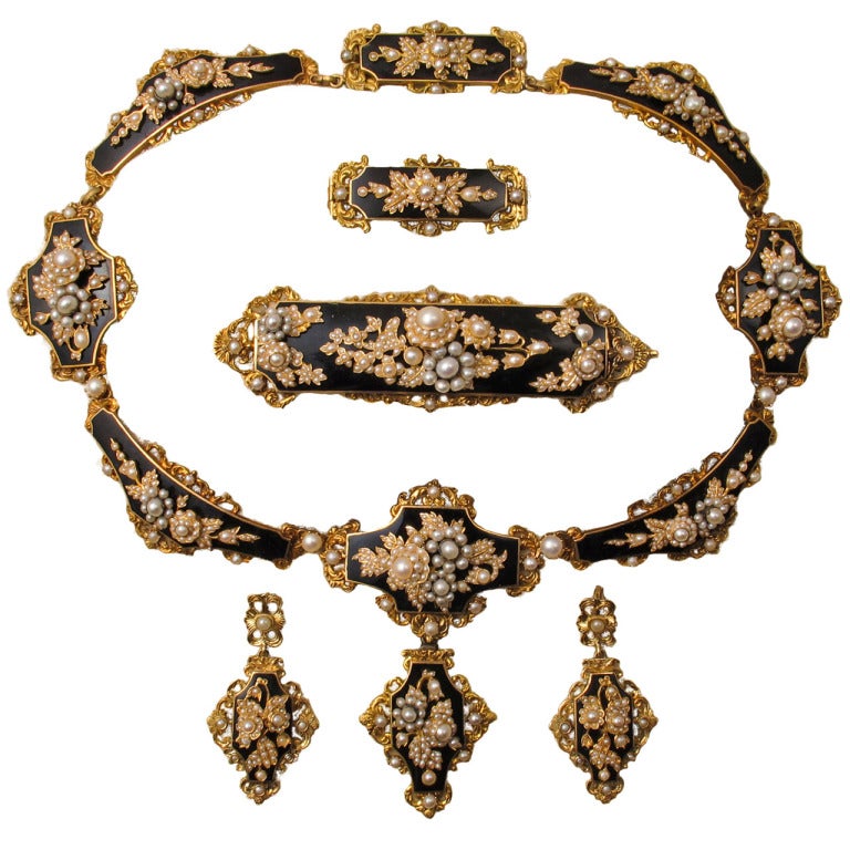 Georgian gold and pearl parure at 1stDibs