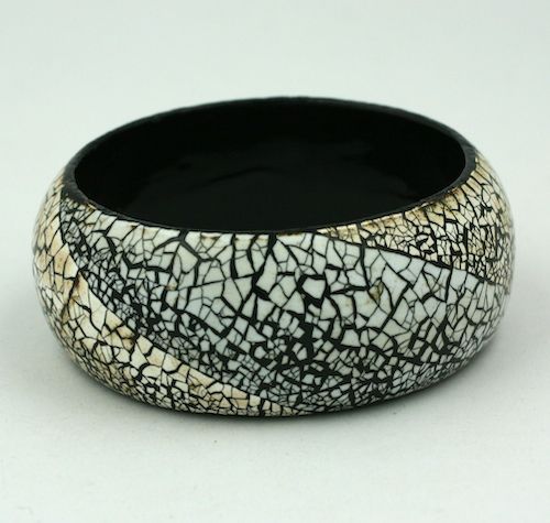 Art Deco Eggshell Lacquer Bangle at 1stDibs