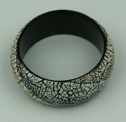 Art Deco Eggshell Lacquer Bangle at 1stDibs