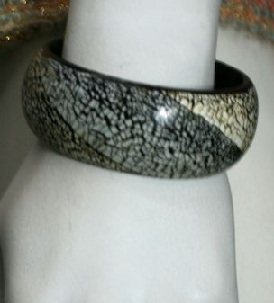 Art Deco Eggshell Lacquer Bangle at 1stDibs