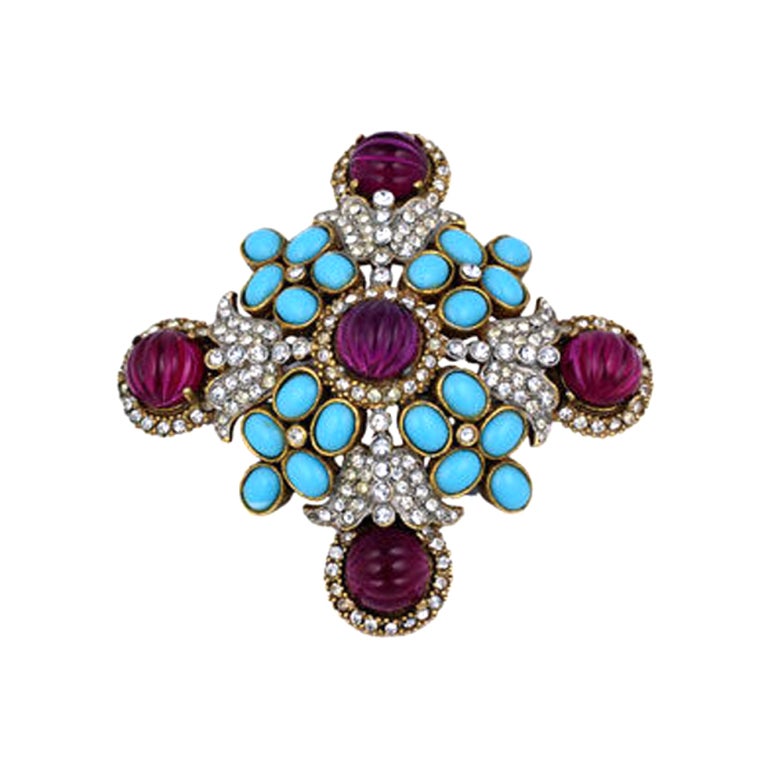 K.J.L. Massive Crest Brooch at 1stDibs