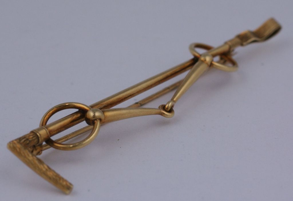 Oversized Victorian 14K Gold Riding Crop at 1stDibs