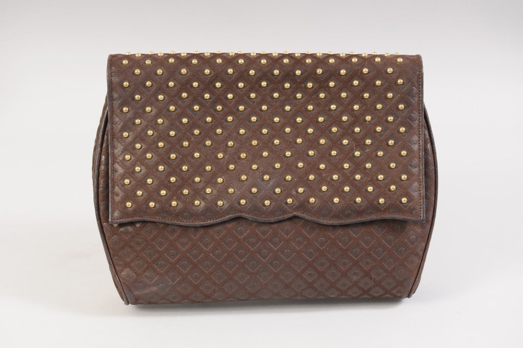 Luc Benoit Studded Suede Bag at 1stDibs | luc benoit handbags