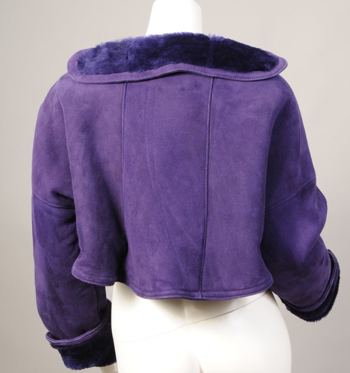 Geoffrey Beene Royal Purple Shearling Bolero Jacket at 1stDibs | purple ...