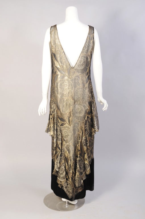 1920's Gold Lame and Velvet Orientalist Dress and Coat Ensemble at 1stDibs