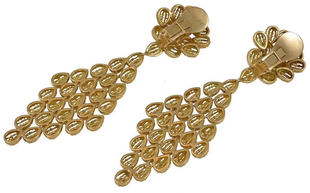 Van Cleef and Arpels Gold Dangle Earrings at 1stDibs