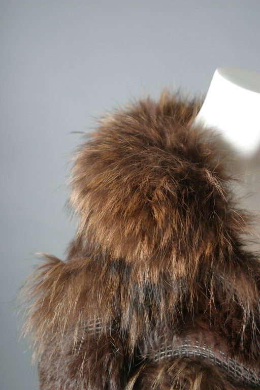 Rykiel's fabulous chestnut color marmot fur and knitted leather maxi ...