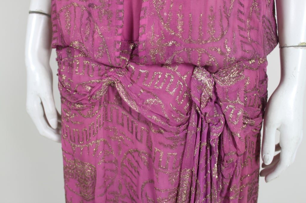 1920’s Metallic Rose Pink Lamé Party Dress For Sale at 1stDibs