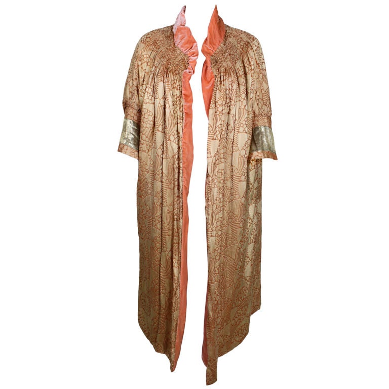 1920s Apricot Gold Lamé Opera Coat at 1stDibs