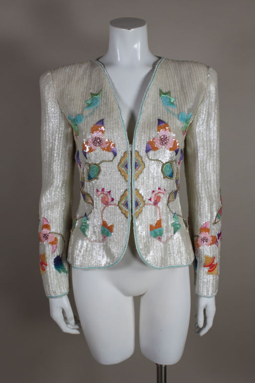 Mary McFadden Couture Completely Embellished Evening Jacket at 1stDibs