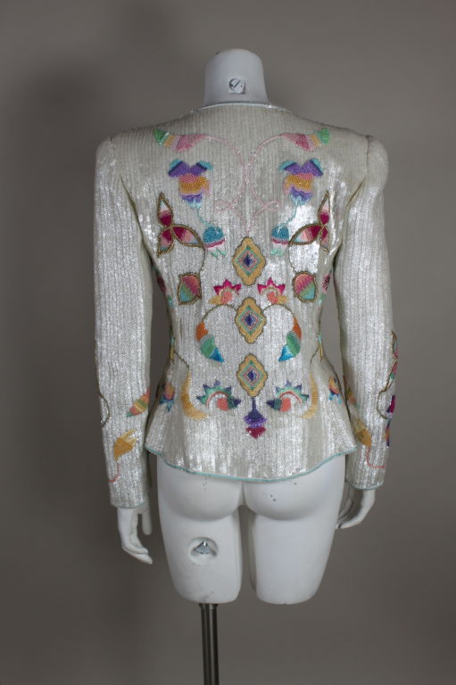 Mary McFadden Couture Completely Embellished Evening Jacket at 1stDibs