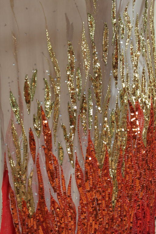 Gladys Knight’s Sequin Embroidered Flame Gown by Nolan Miller at 1stDibs